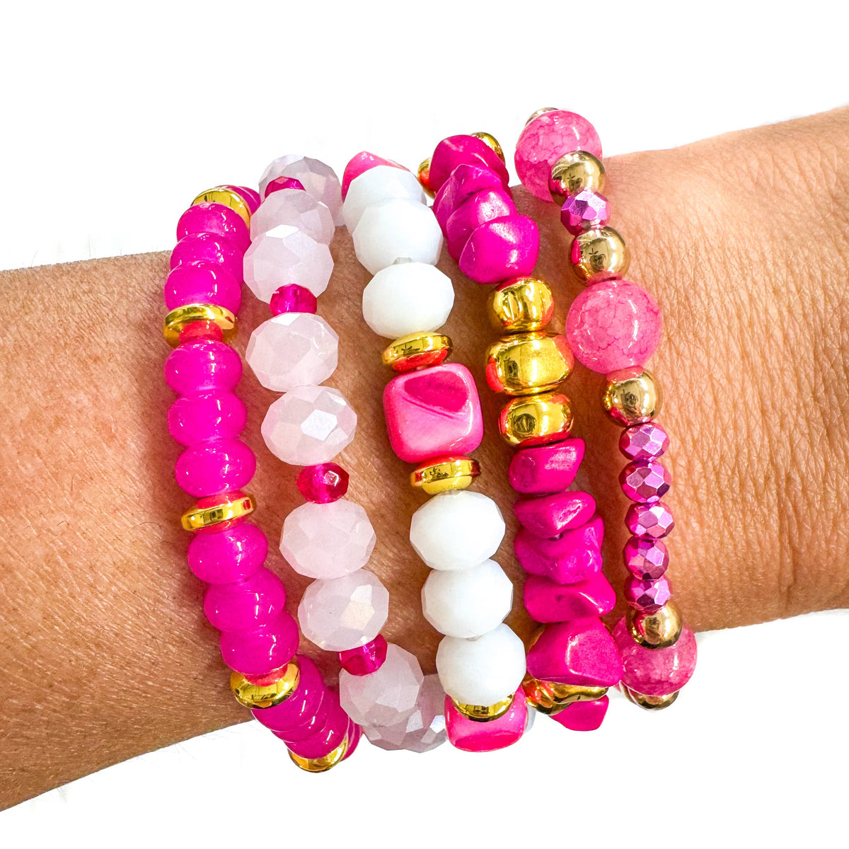 Bright Pink Bracelet Stack – Savvy Bling