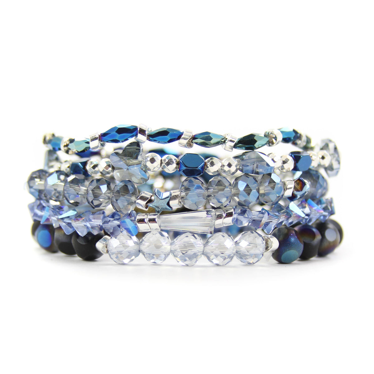 Midnight Dancer Blue Bracelet Stack – Savvy Bling